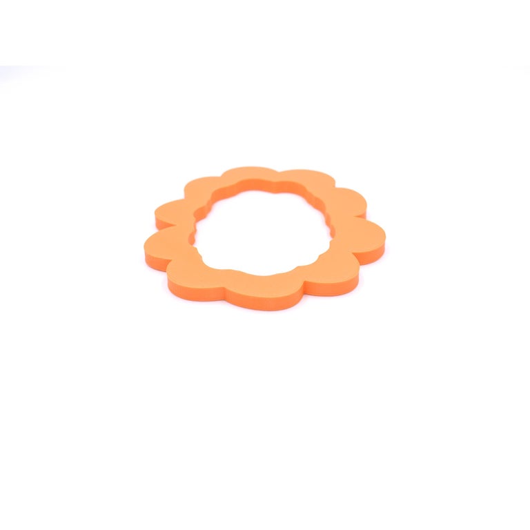 3d Printed Cloud Shaped Pretend Bangle, Matte Orange For Sale at 1stDibs