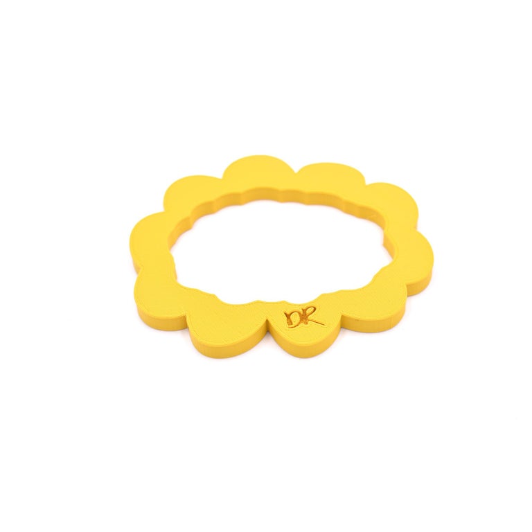 3d Printed Cloud Shaped Pretend Bangle, Matte Yellow For Sale at 1stDibs