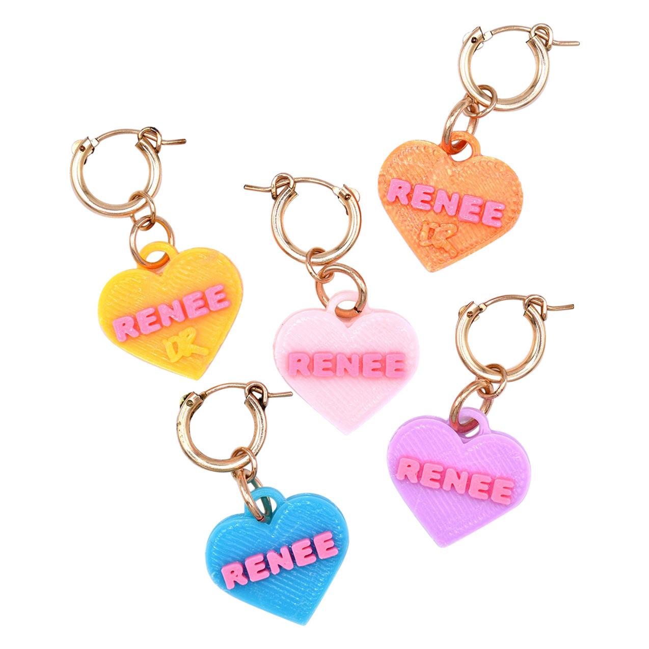 3d Printed Custom Sweetheart Earrings For Sale at 1stDibs