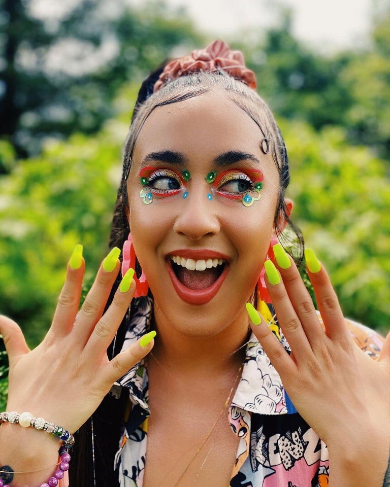 3d Printed Pretend Cloud Hoop Earrings Hot Pink For Sale at 1stDibs