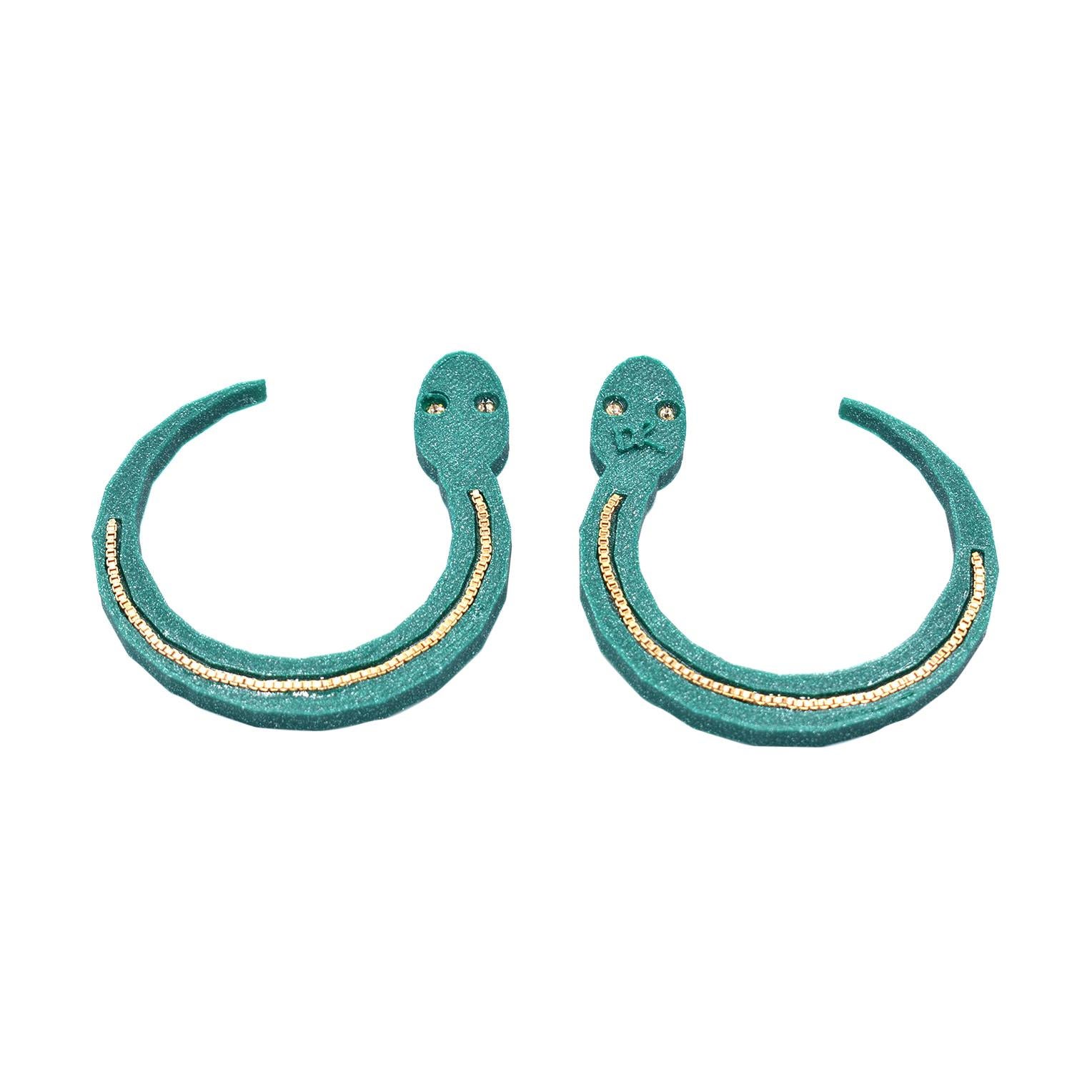 Snake Hoop Earrings For Sale at 1stDibs
