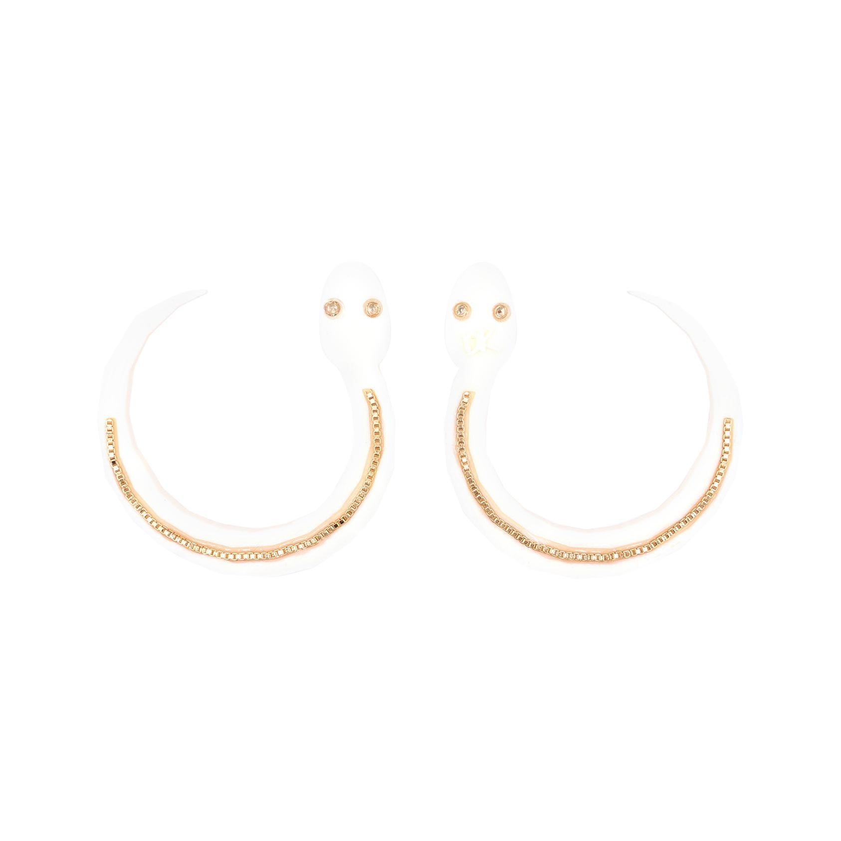 Snake Hoop Earrings For Sale at 1stDibs