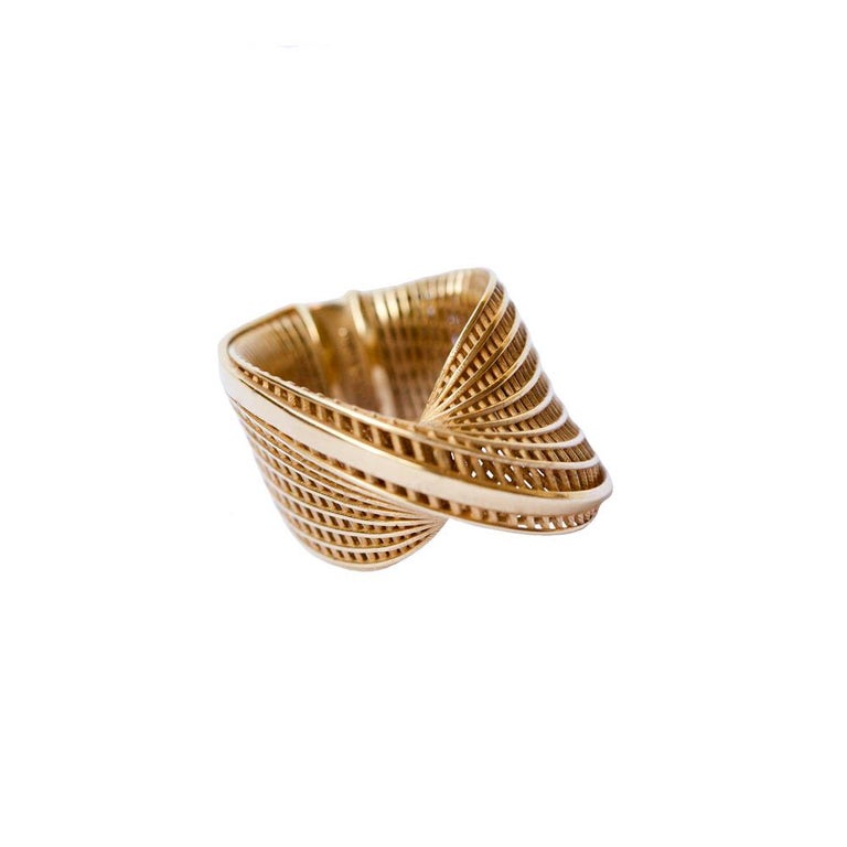 14 Karat Yellow Gold Statement Ring, unique, Contemporary , Luxury Ring ...