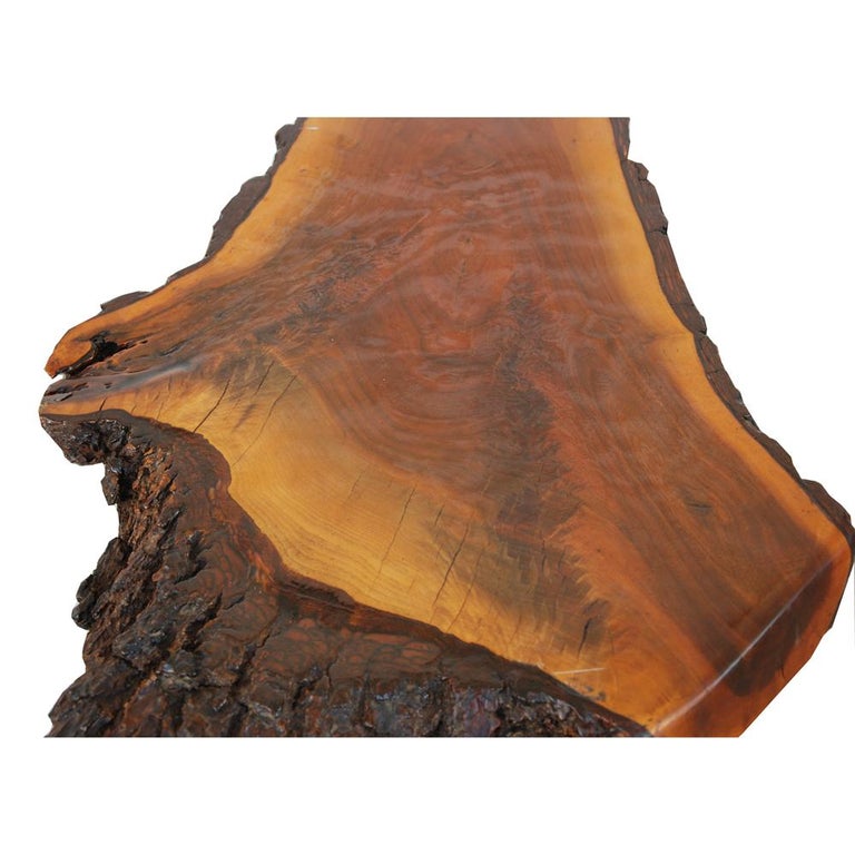 Live Edge Redwood Side Coffee Table at 1stDibs
