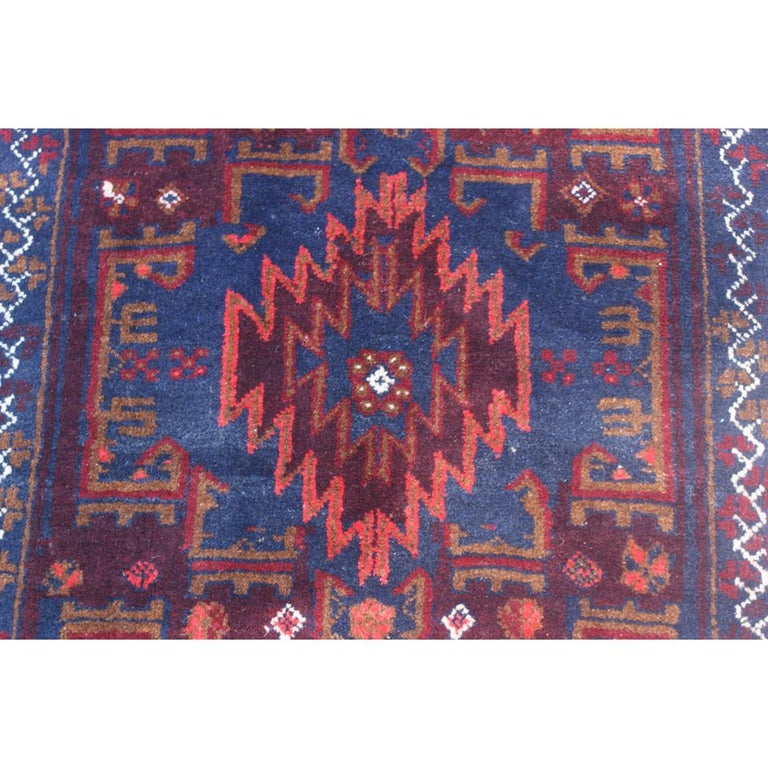 Hand Knotted Afghan Baluchi Rug For Sale at 1stDibs