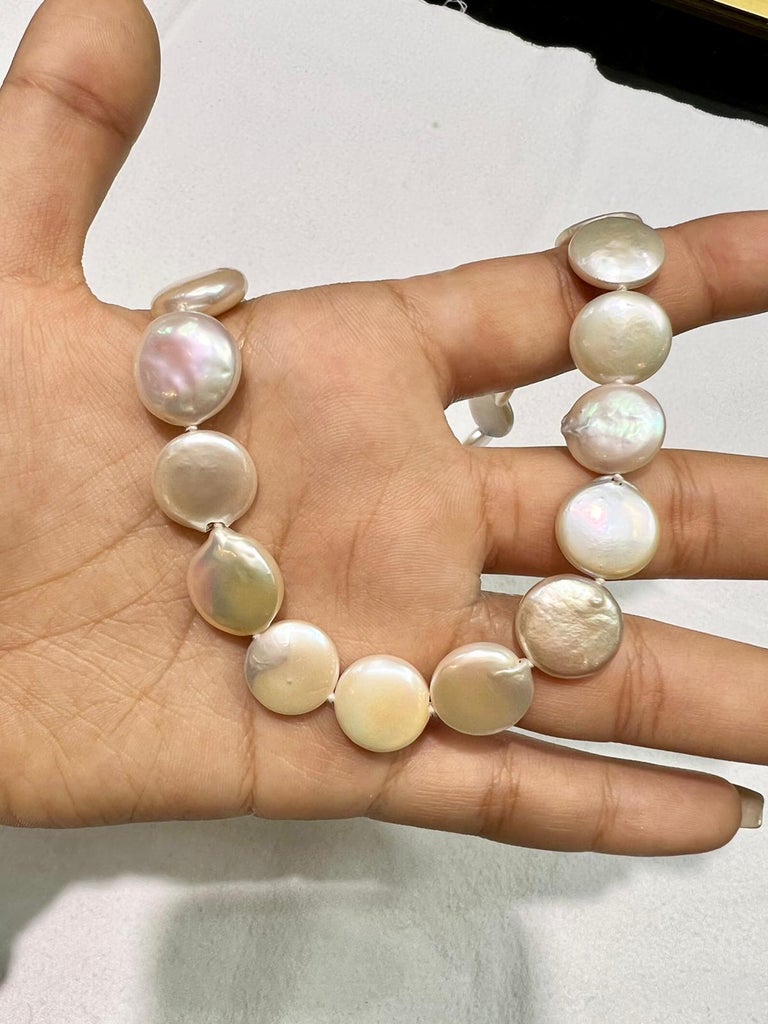 Australian Coin Pearl with 14k Yellow Gold Fish Hook For Sale at 1stDibs