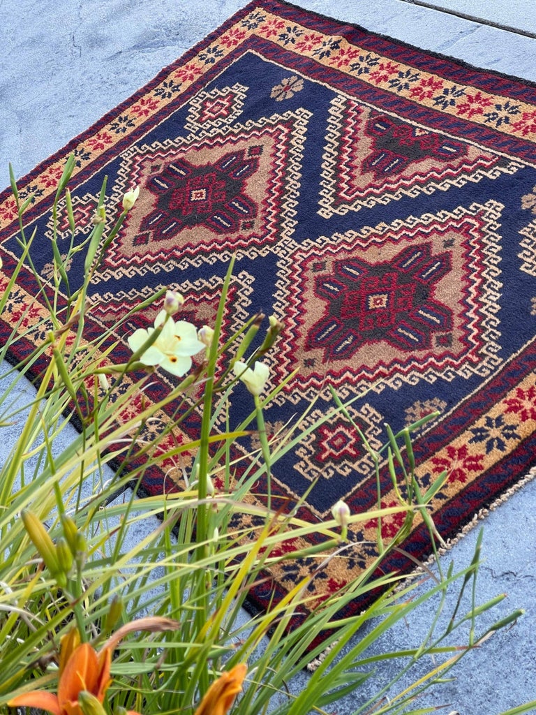 Hand-Knotted Afghan Baluch Rug Premium Hand-Spun Afghan Wool Fair Trade ...