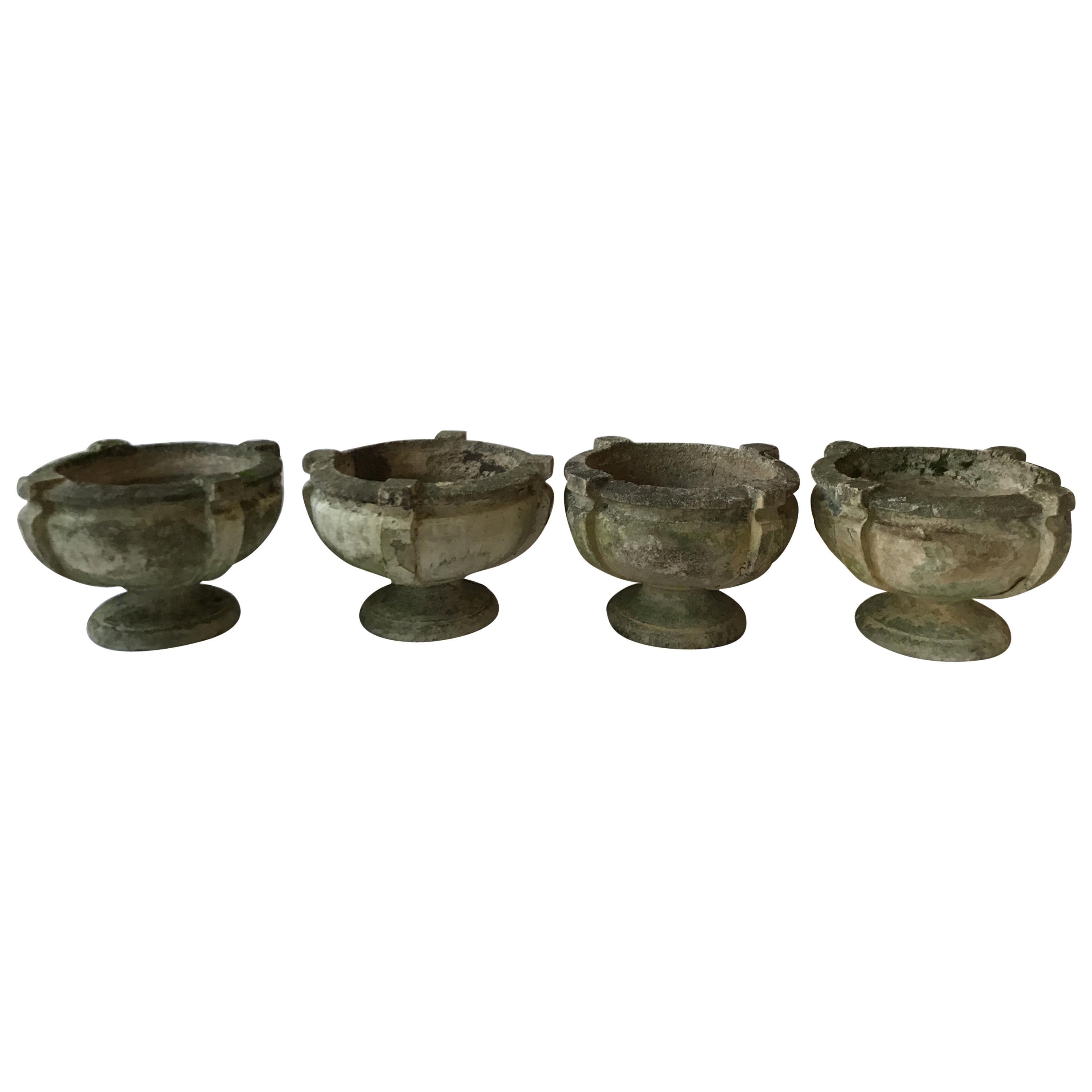 Pair of Vintage Concrete Planters For Sale at 1stDibs