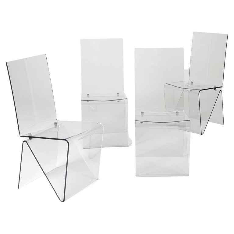 4 Altuglas chairs David Lange 1990s For Sale at 1stDibs