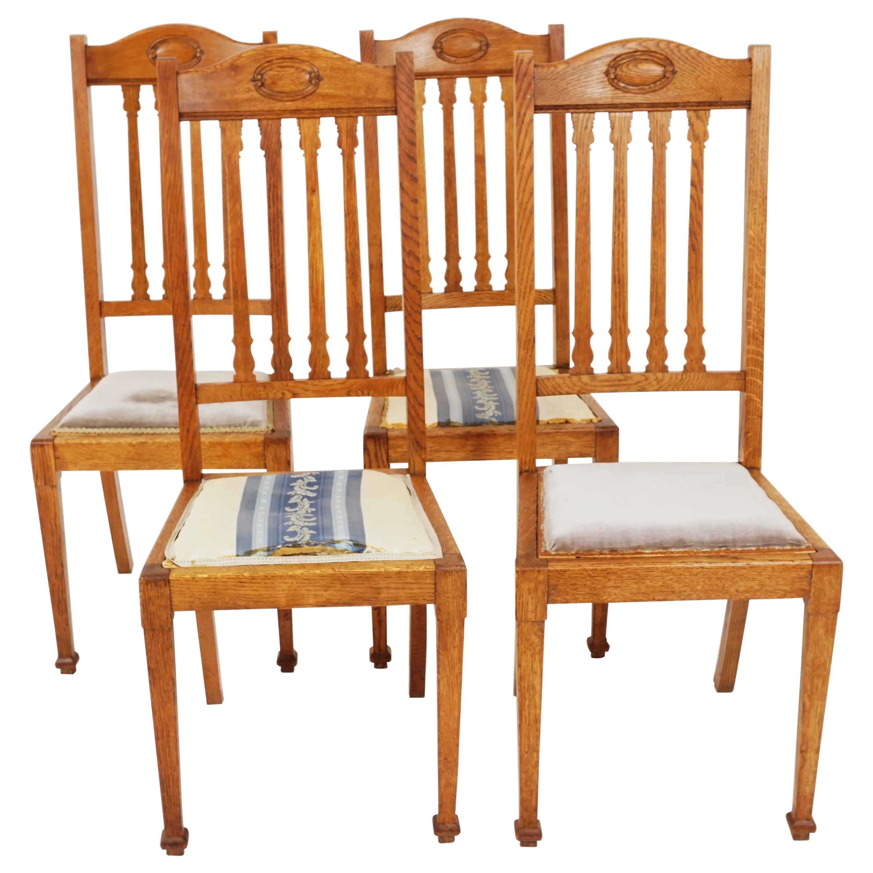 Antique Oak Dining Chairs at 1stDibs
