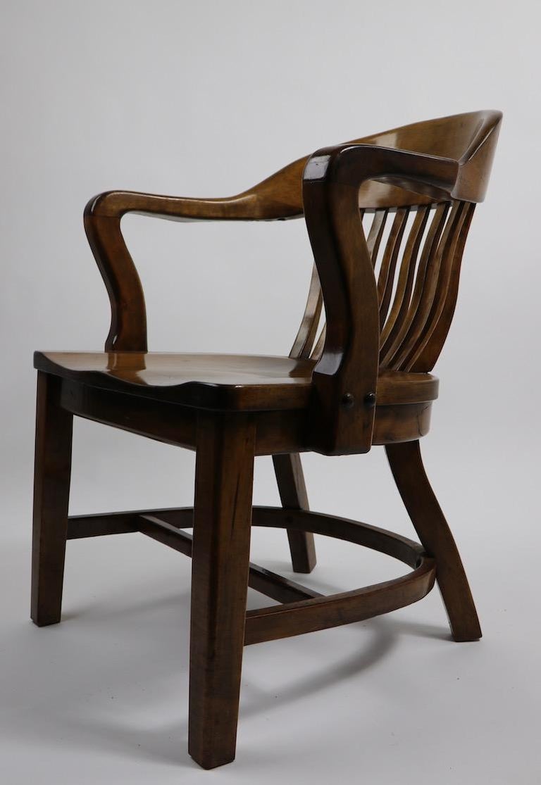 2 Bank of England Style Office Chairs Attributed to Gunlocke at 1stDibs