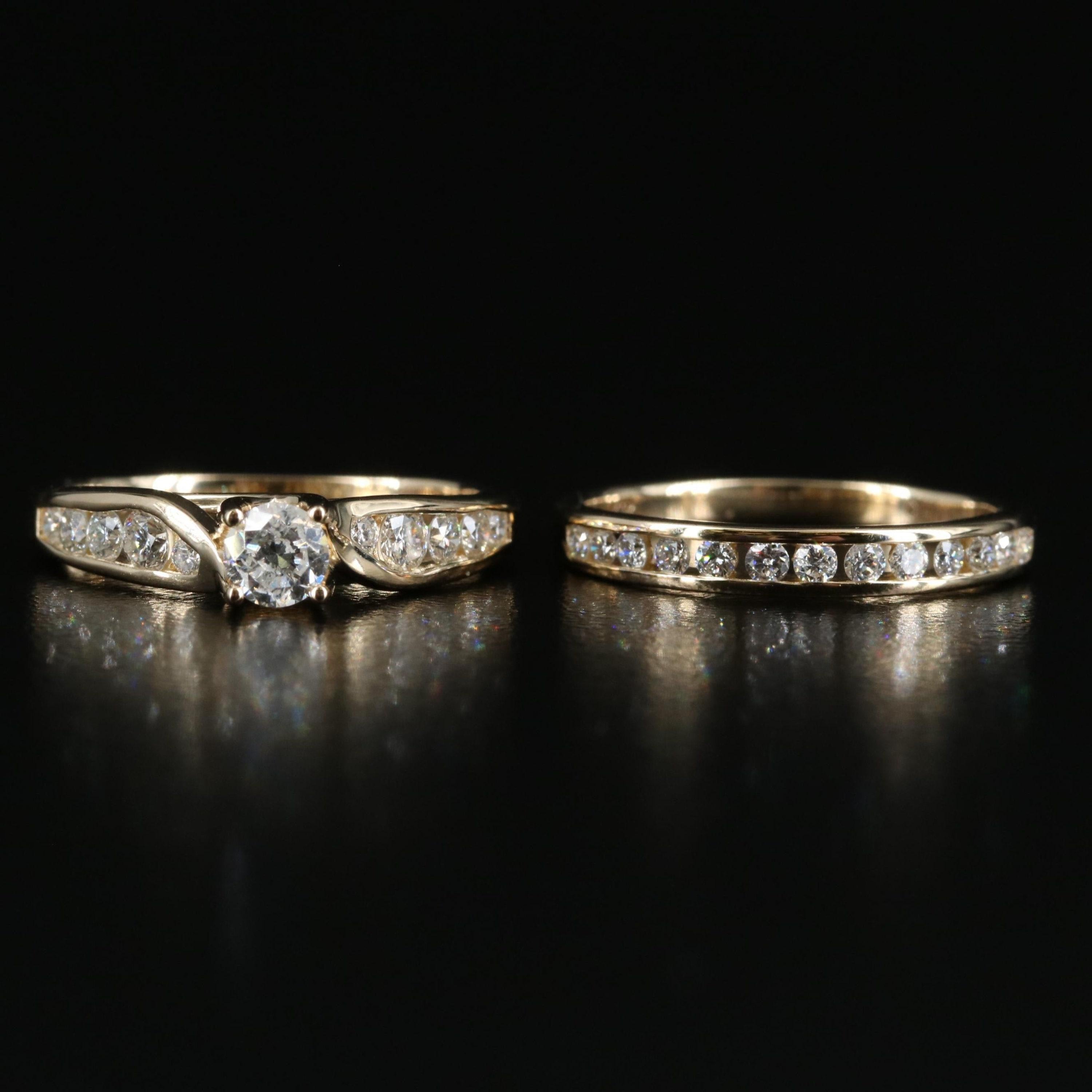 Customizable Certified 2 CT Natural Diamond Engagement Ring Set Art ...