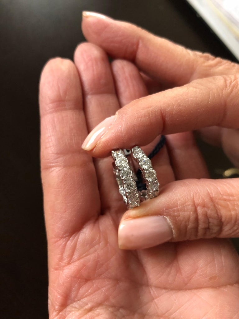4 Carat Diamond Hoops Earrings For Sale at 1stDibs | 4 carat diamond ...