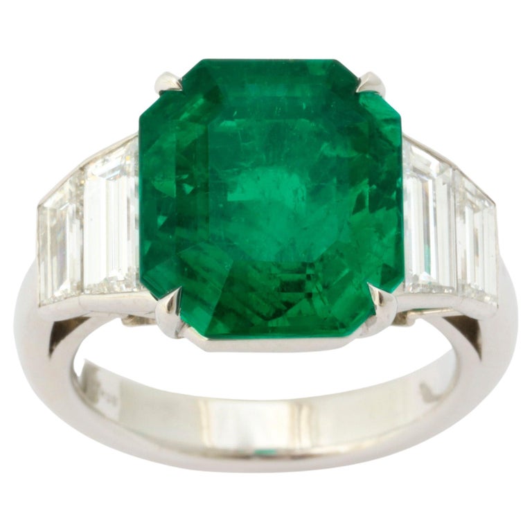 Customizable 4 Carat Natural Emerald Ring White Gold, Natural Emerald ...