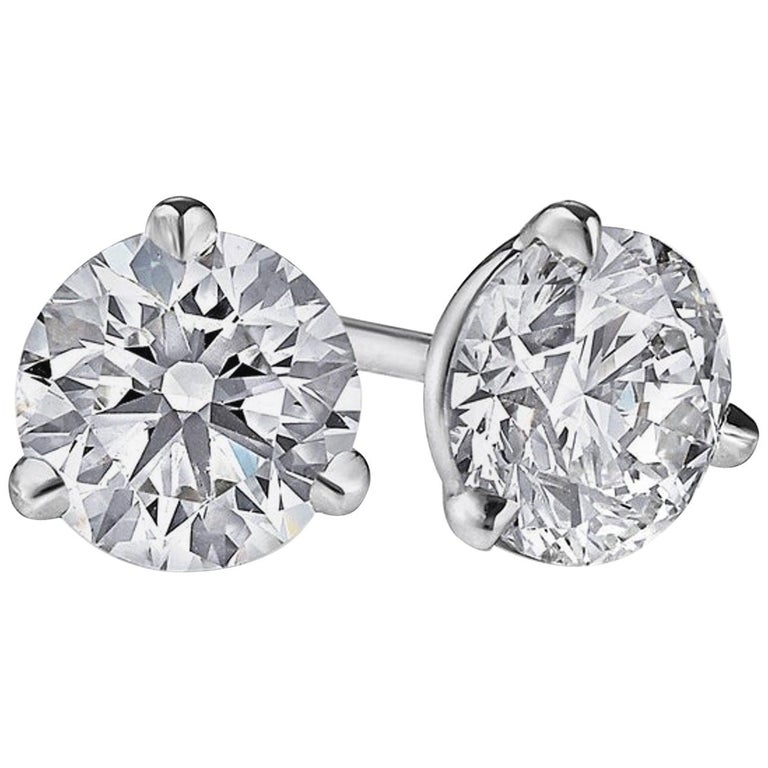 4 Carat Natural Untreated Diamond Studs at 1stDibs