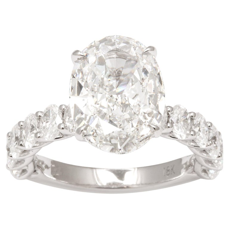 4 carat Oval Diamond Engagement Ring For Sale at 1stDibs | 4ct oval ...