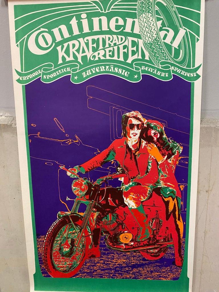 4 Continental Advertisement Lithographic Prints, Space Age, 1970s For ...