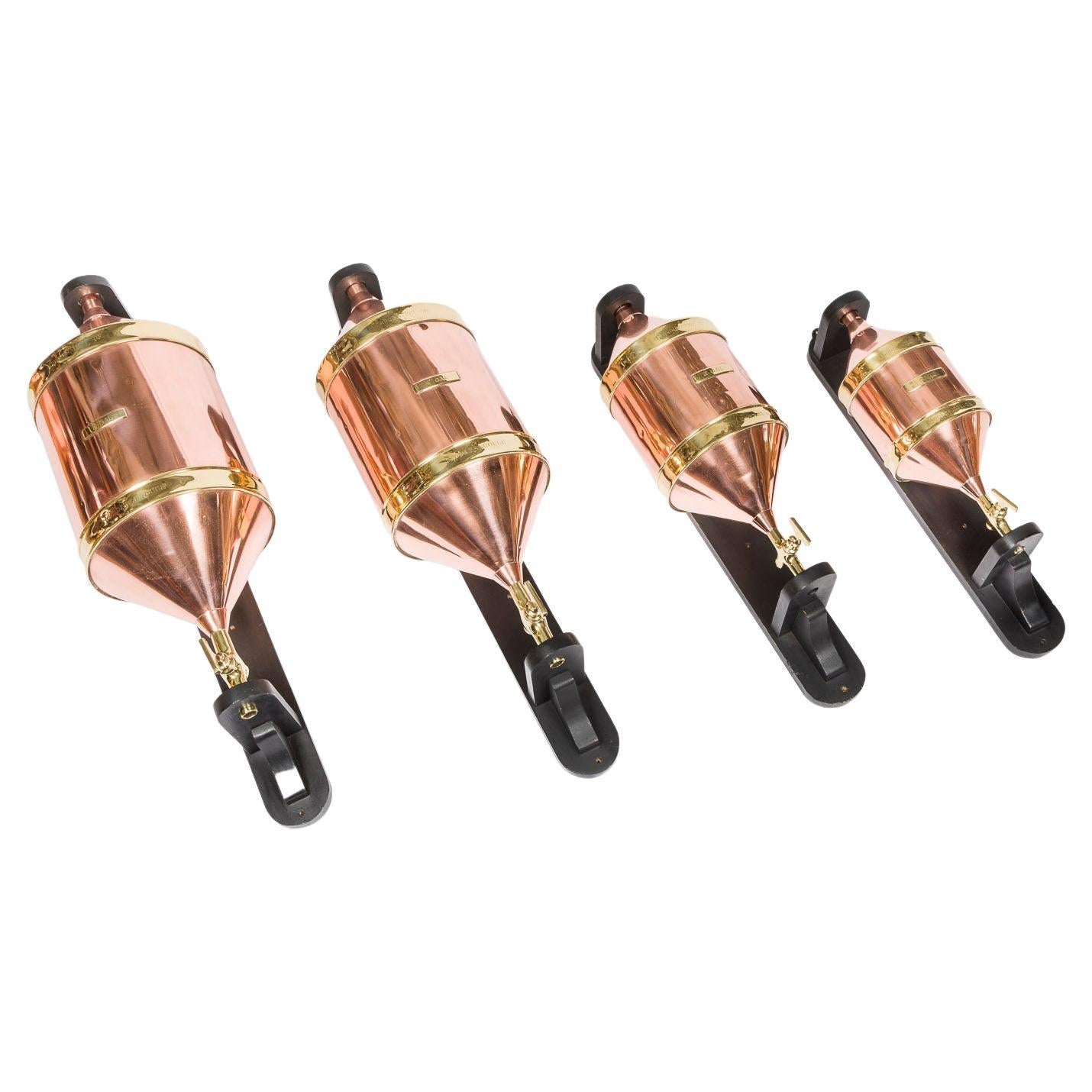 Monmouthshire County Council Petrol Measuring Cans Set of 5 Copper and ...