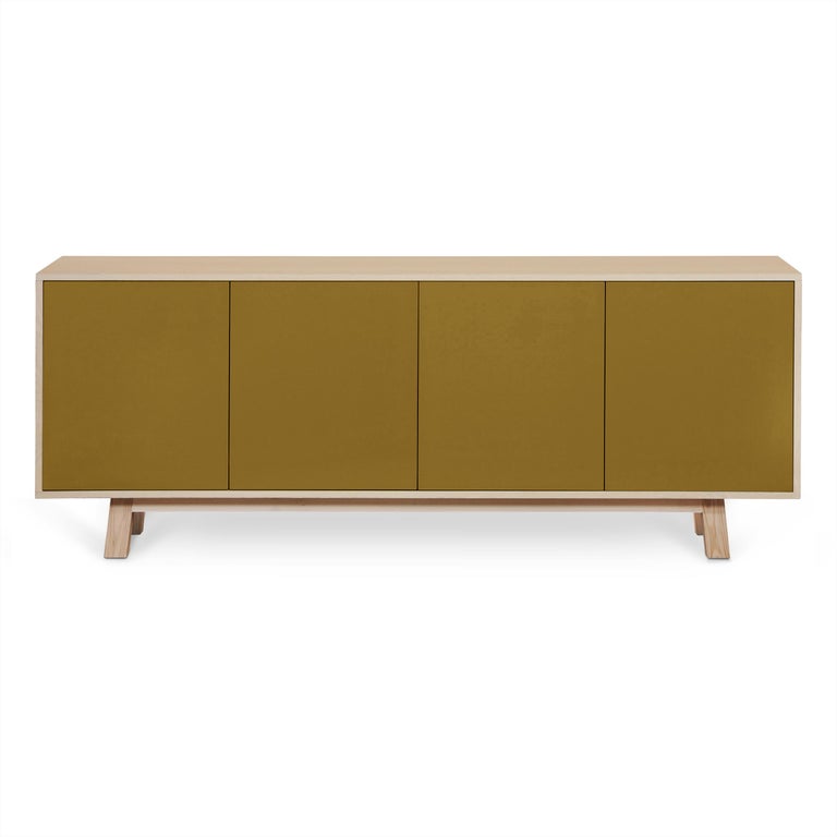 4-Door Low Sideboard in Pefc-Certified Ash Wood, 11 Colors Available ...