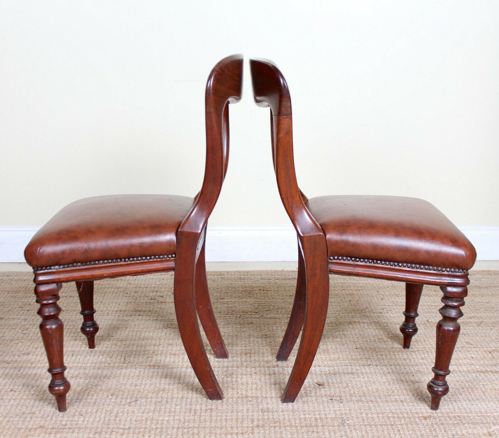 4 English Dining Chairs Mahogany Balloon Spoon Back Chairs, 19th ...