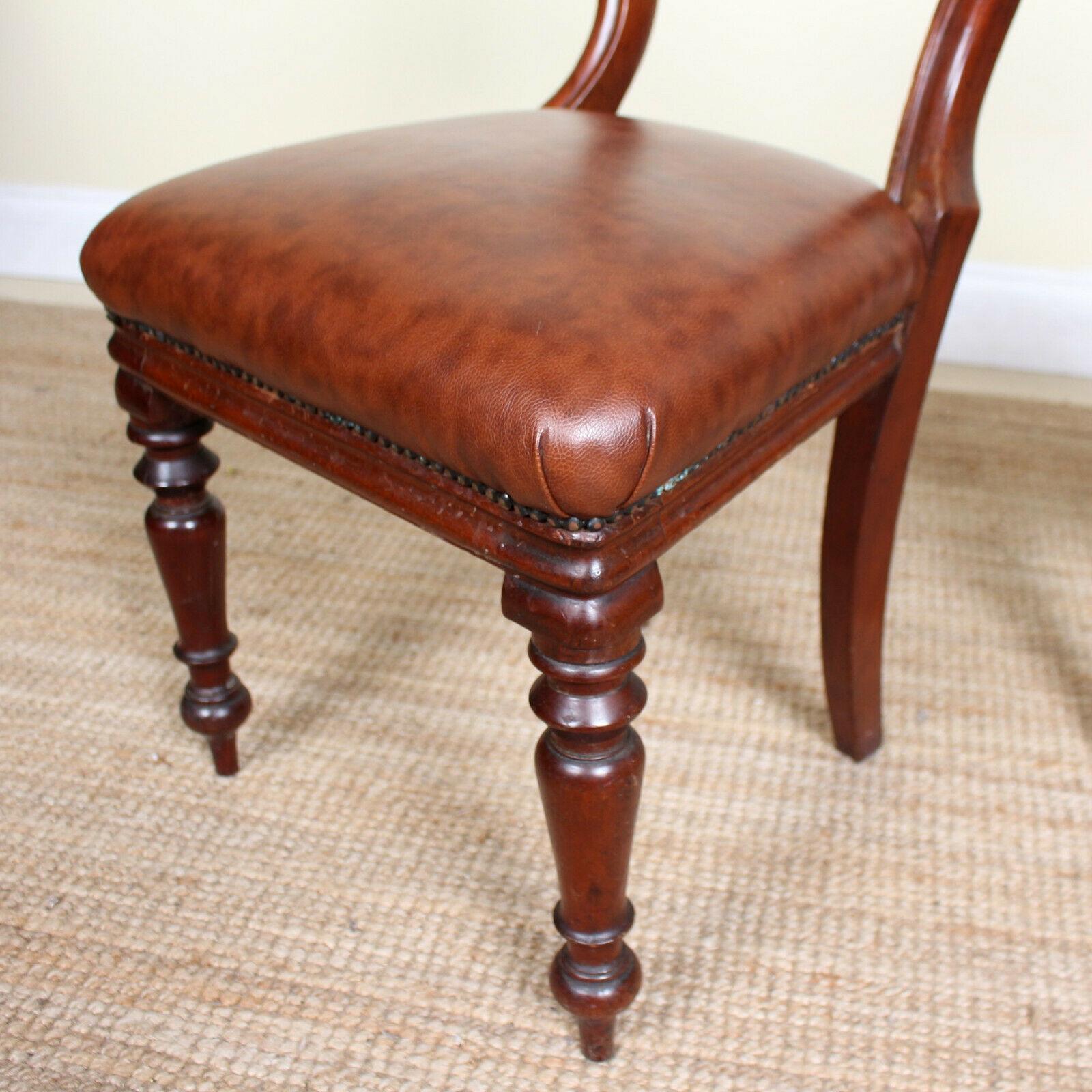 4 English Dining Chairs Mahogany Balloon Spoon Back Chairs, 19th ...