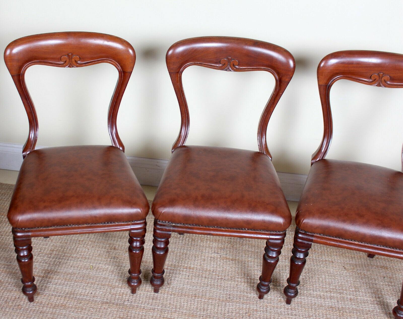 4 English Dining Chairs Mahogany Balloon Spoon Back Chairs, 19th ...
