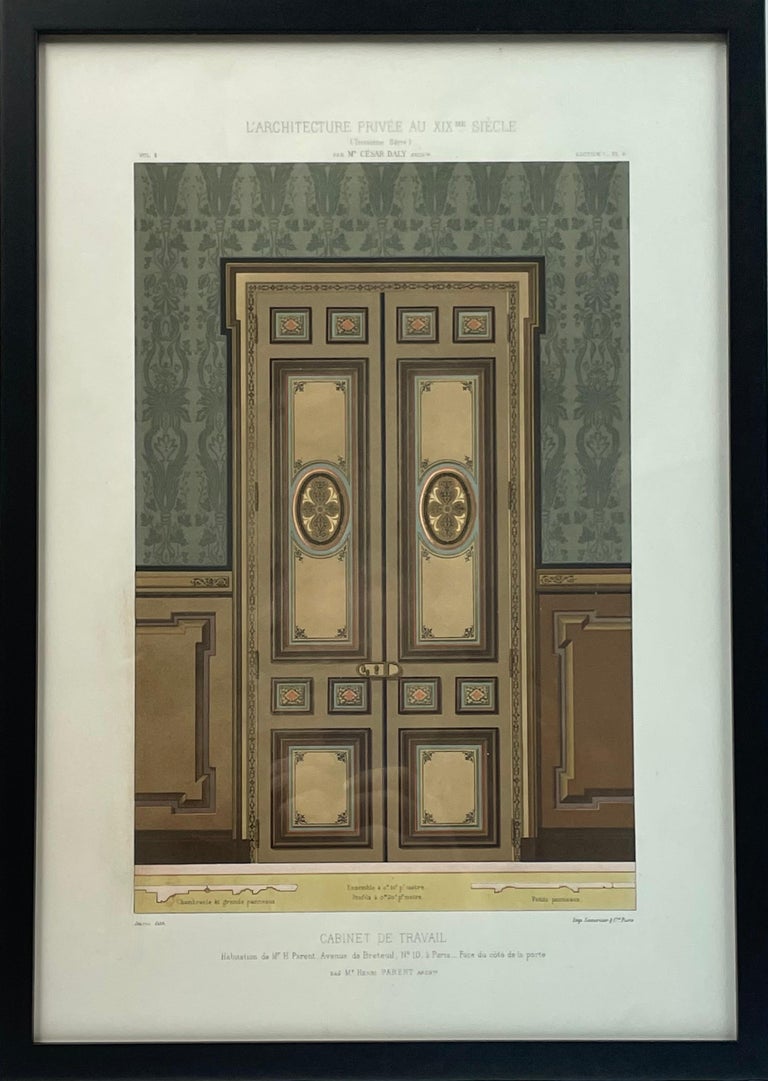 4 Engravings of "L'architecture Privée Au Dixneuviéme Siecle" by M ...