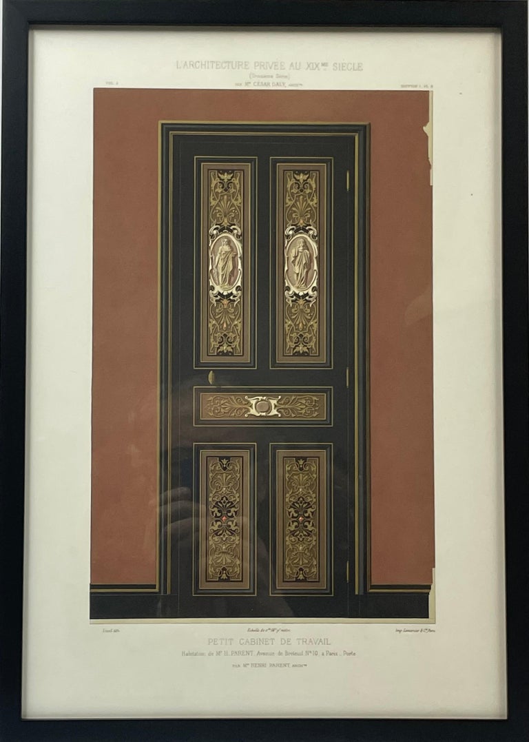 4 Engravings of "L'architecture Privée Au Dixneuviéme Siecle" by M ...