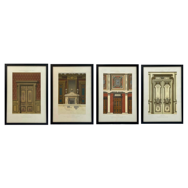 4 Engravings of "L'architecture Privée au Dixneuviéme Siecle" by M ...