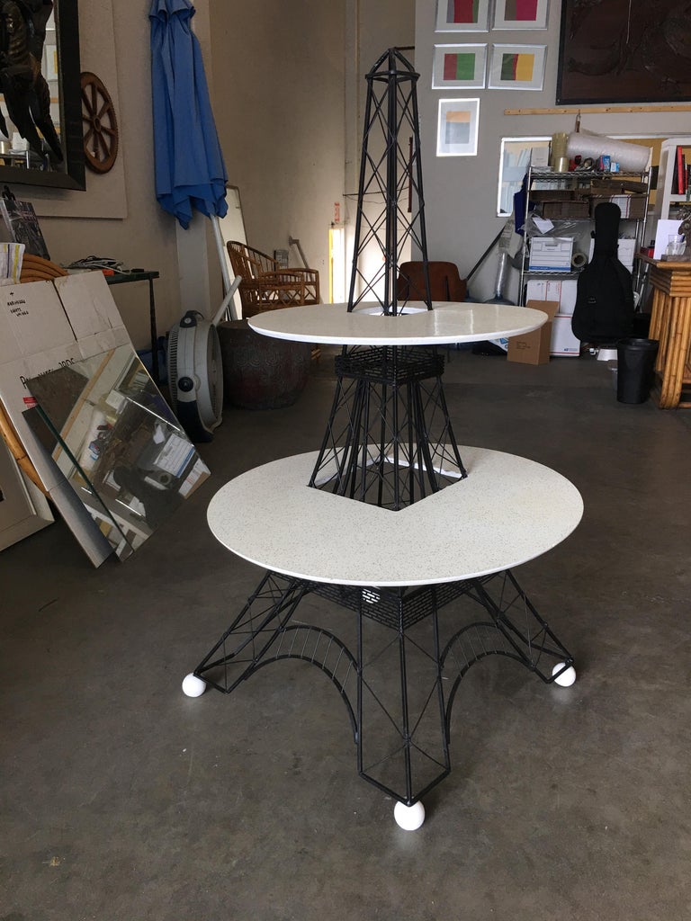 Midcentury Two-Tier Eiffel Tower Brass Sculptural Cocktail Table For ...