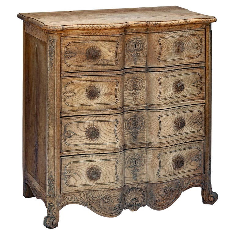 4 French Oak Four Drawer Chest For Sale at 1stDibs