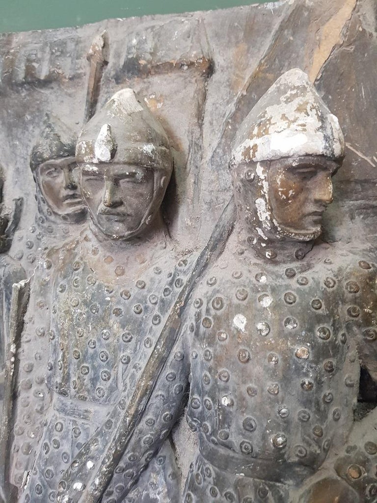 4 French Plaster Panels Story of Christ Carry the Cross, 20th Century ...