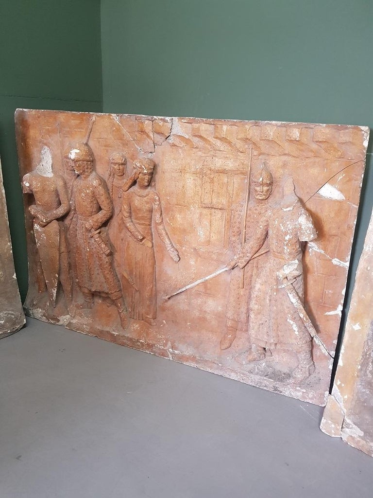 4 French Plaster Panels Story of Christ Carry the Cross, 20th Century ...