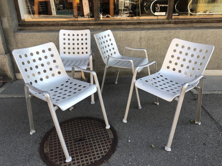 4 Hans Coray "Landi" Chairs Made by MEWA, Switzerland, 60 Holes at 1stDibs