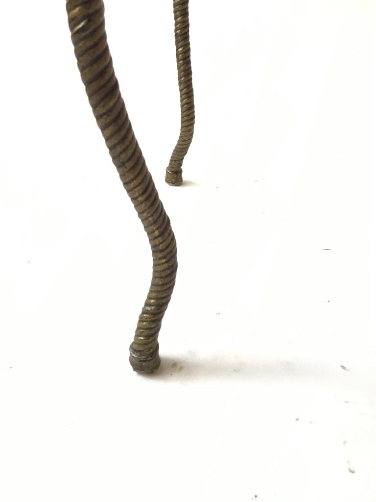 4 Italian 1970s Gold Iron Rope Chairs For Sale at 1stDibs