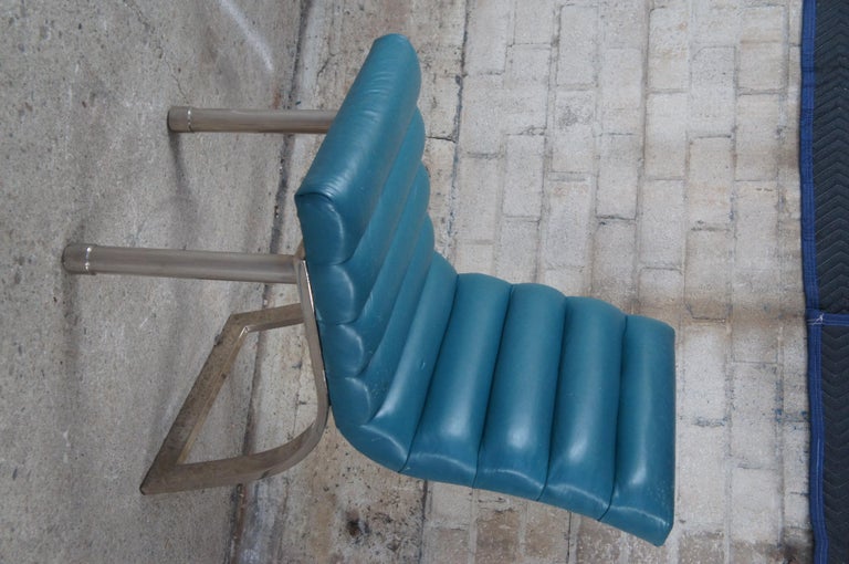 4 Jay Spectre for Century Eclipse Leather and Chrome Modern Dining ...