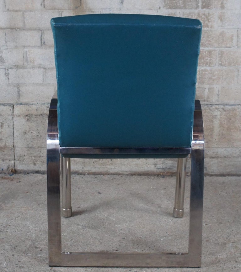 4 Jay Spectre for Century Eclipse Leather and Chrome Modern Dining ...