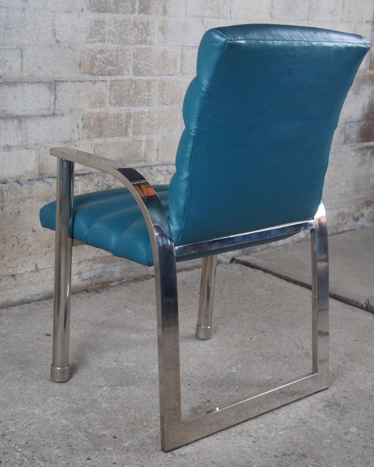 4 Jay Spectre for Century Eclipse Leather and Chrome Modern Dining ...