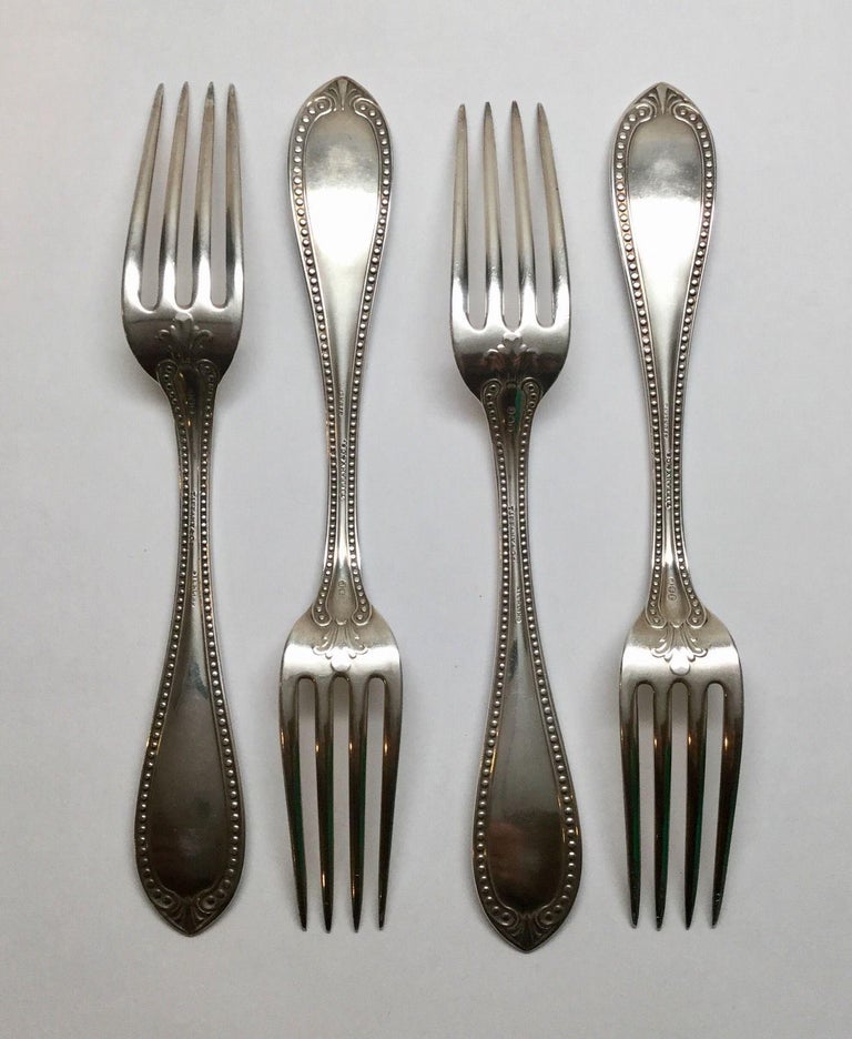 4 John Polhamus for Tiffany and Co. Sterling Silver Bead Forks 7" For ...