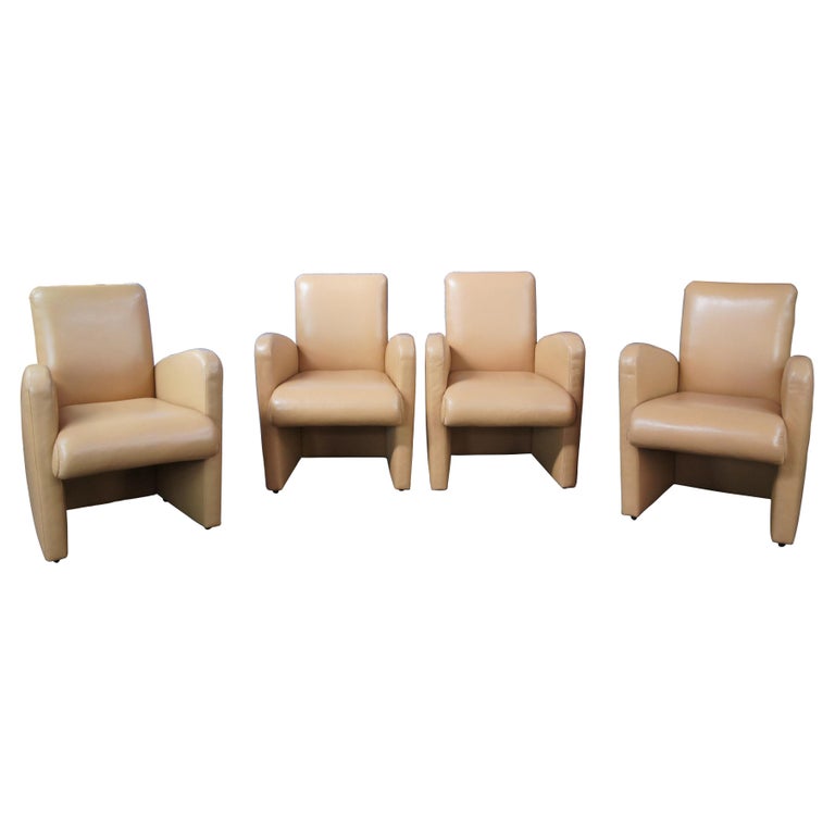 4 Mid-Century Modern Jay Spectre Leather Game Lounge Office Arm Dining ...
