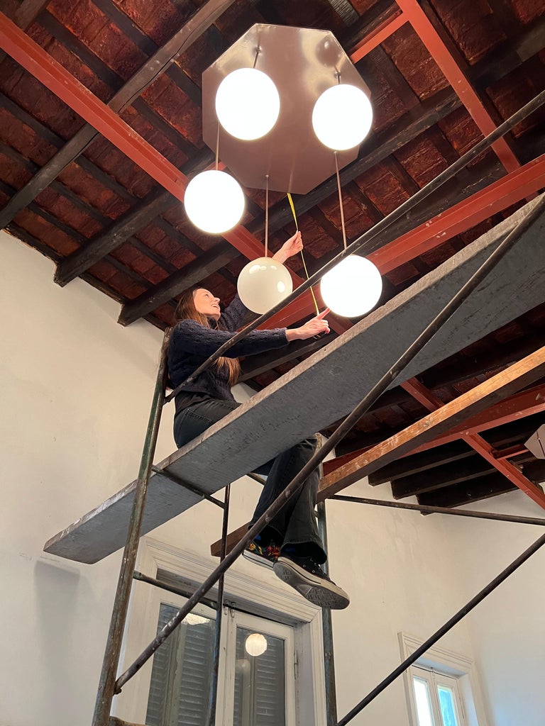 4 Monumental Chandeliers Art Deco, Material, Opaline Glass, German ...