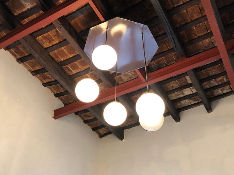 4 Monumental Chandeliers Art Deco, Material, Opaline Glass, German ...