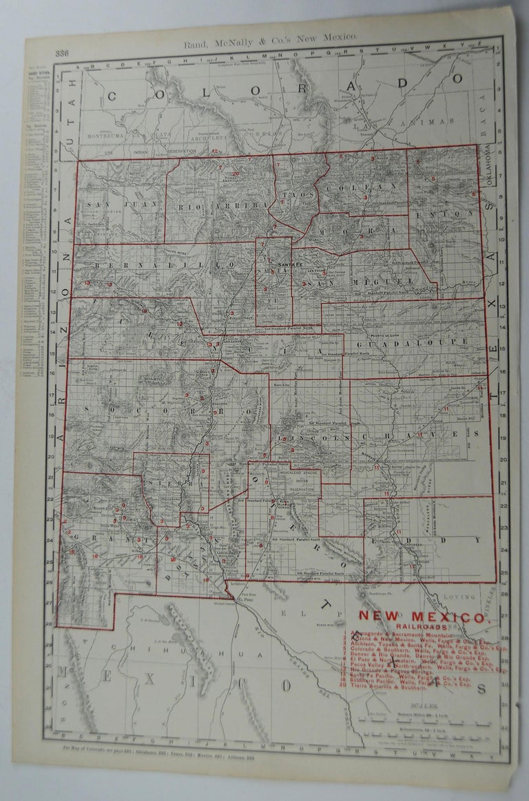 4 Original Antique Maps of American States by Rand McNally, circa 1900 ...