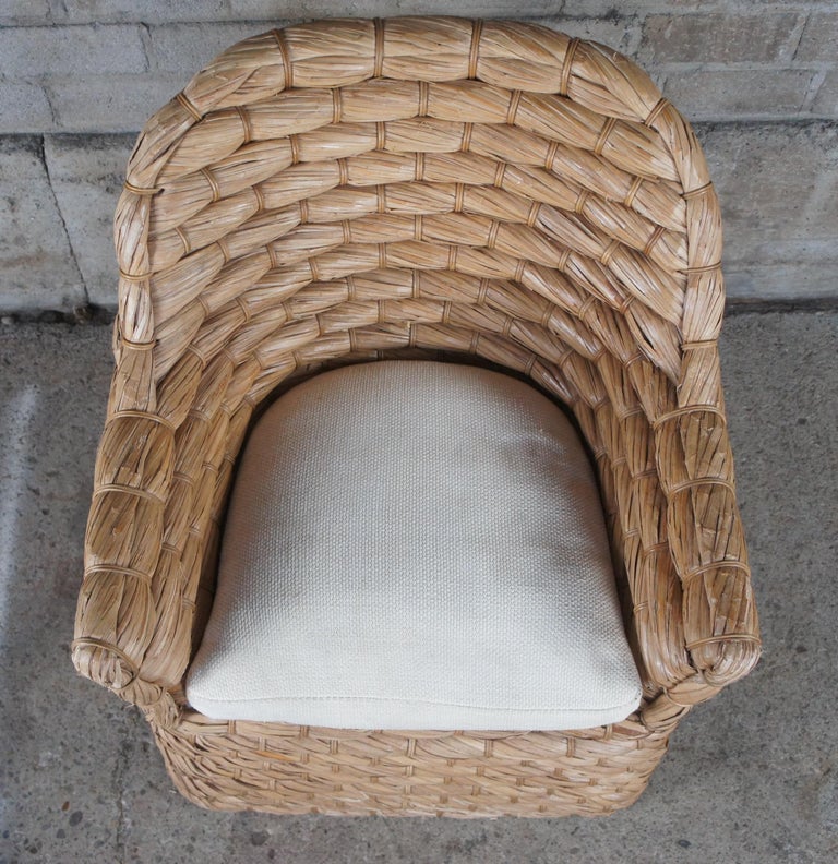4 Ralph Lauren Joshua Tree Woven Barrel Back Dining Chairs Bohemian ...