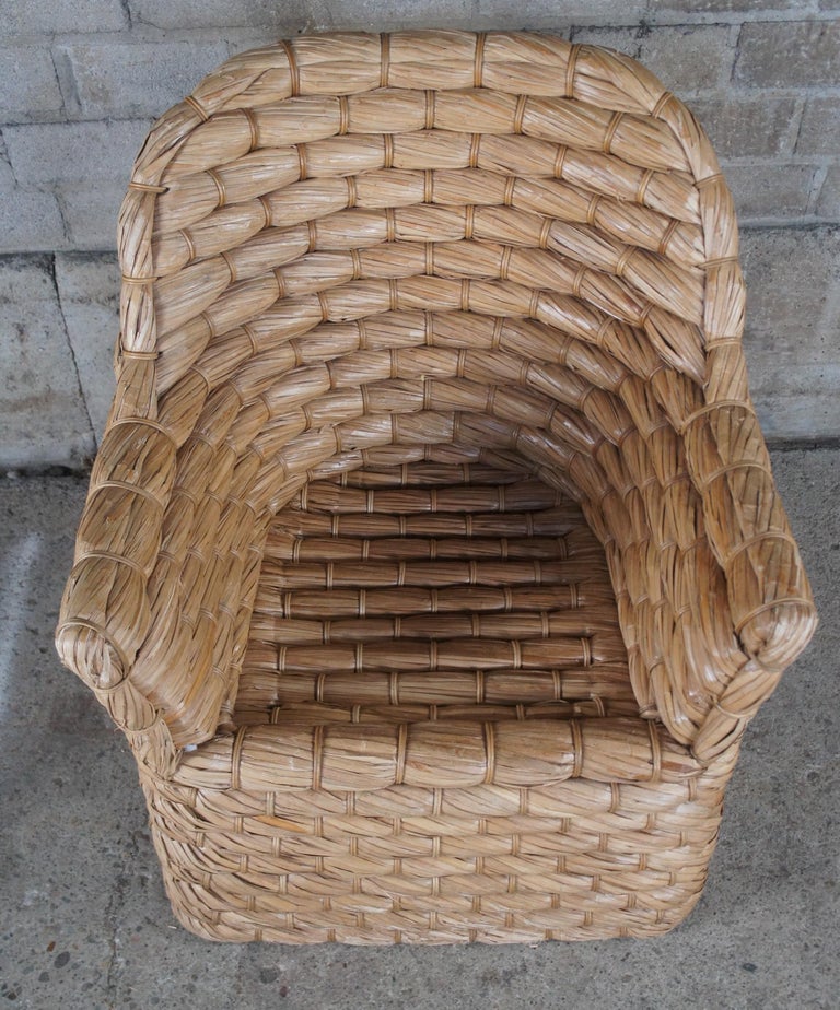 4 Ralph Lauren Joshua Tree Woven Barrel Back Dining Chairs Bohemian ...