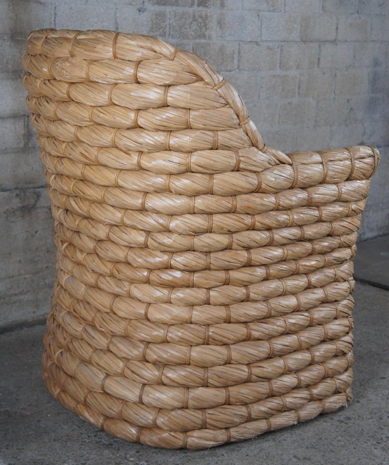 4 Ralph Lauren Joshua Tree Woven Barrel Back Dining Chairs Bohemian ...
