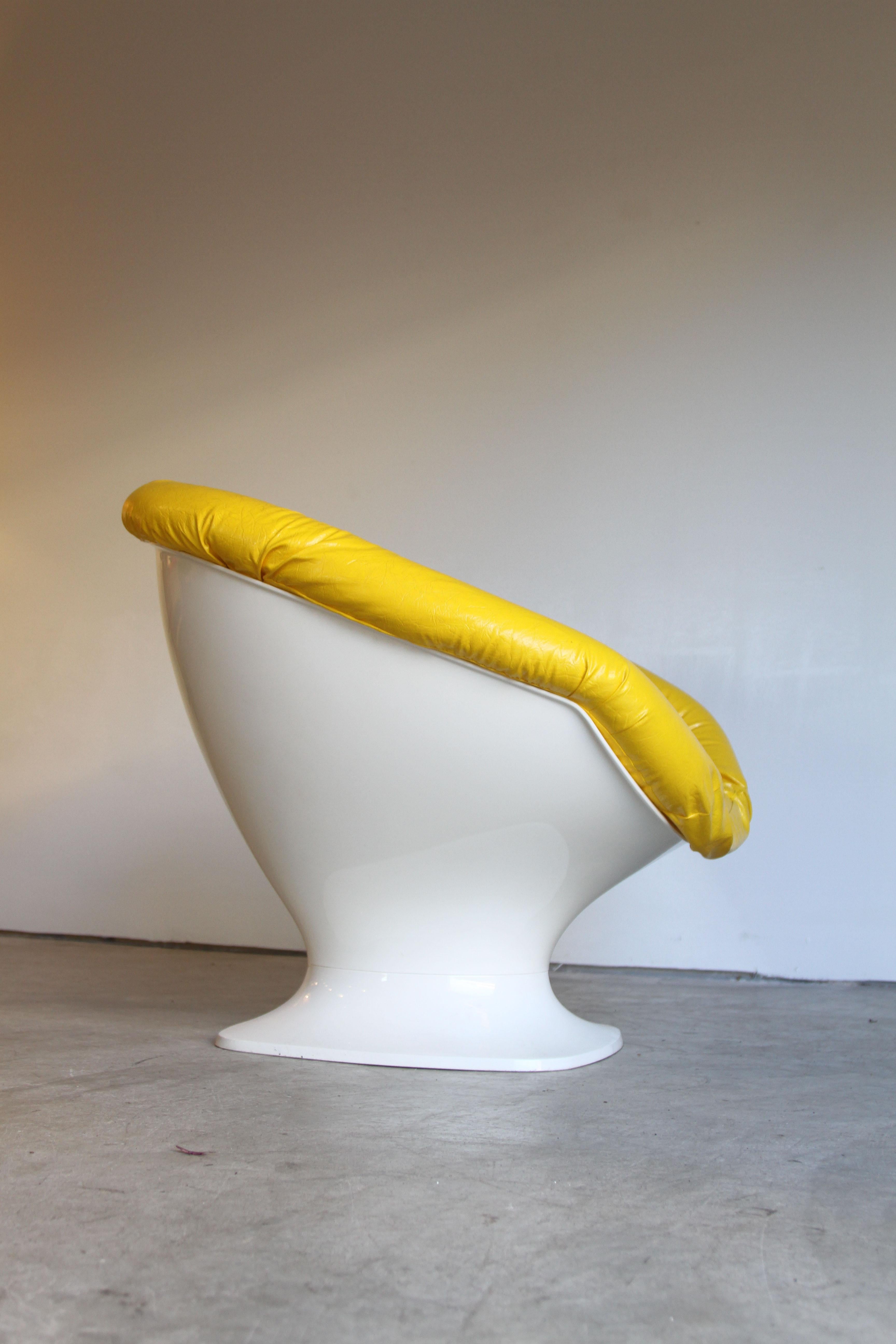 4 Raphaël Raffel French Mid-Century Modern Fiberglass Space Age Club ...