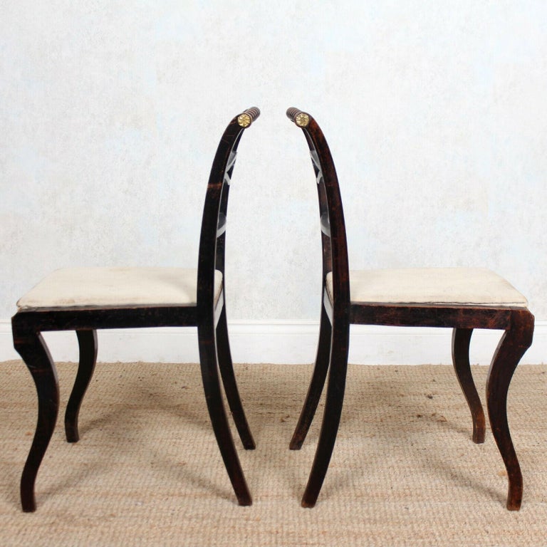 4 Regency Ebonised Dining Chairs Trafalgar, 19th Century For Sale at ...