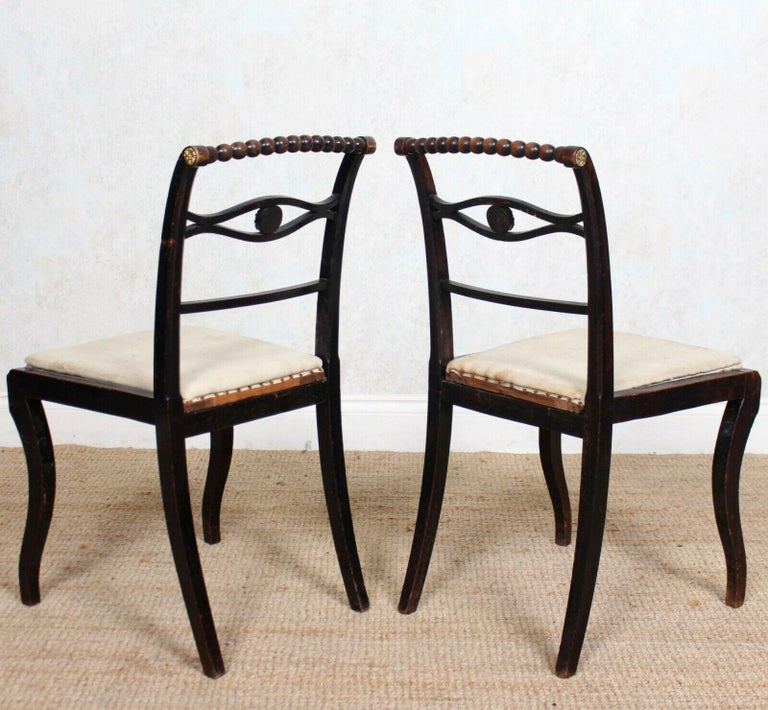 4 Regency Ebonised Dining Chairs Trafalgar, 19th Century For Sale at ...