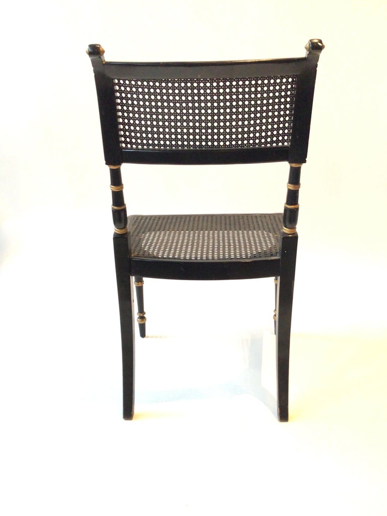 4 Regency Style Caned Baker Chairs For Sale at 1stDibs
